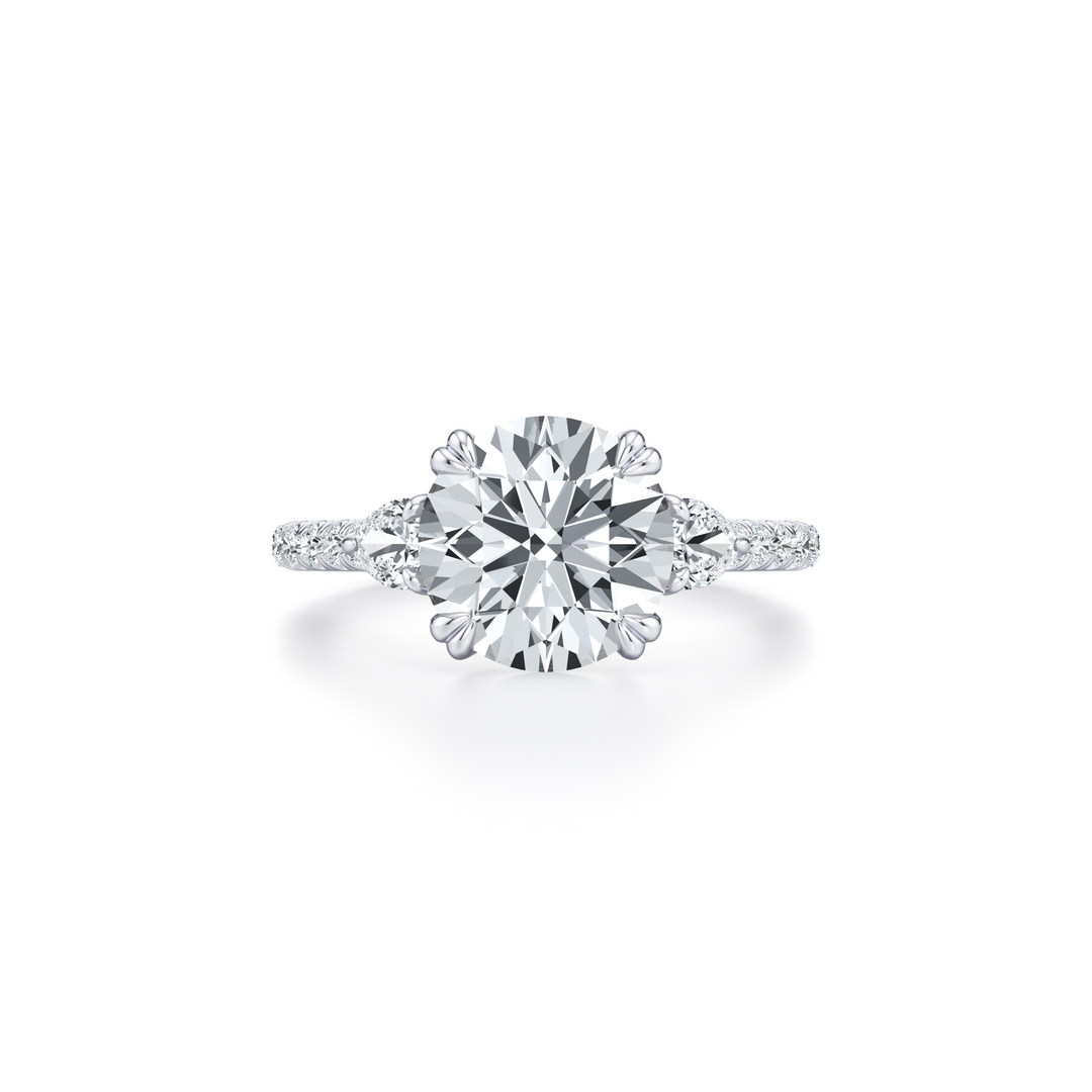 Elle Pear Three Stone Lab Diamond Engagement Ring | Jean Dousset