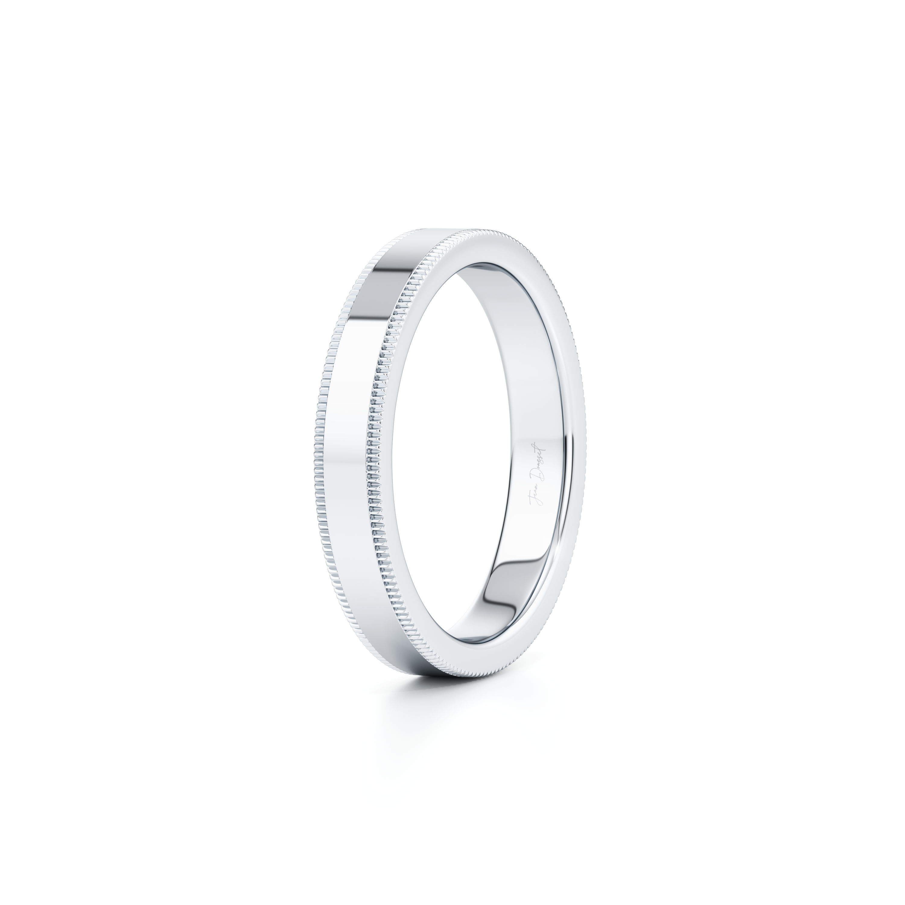 Modern Flat Men's Band With Milgrain