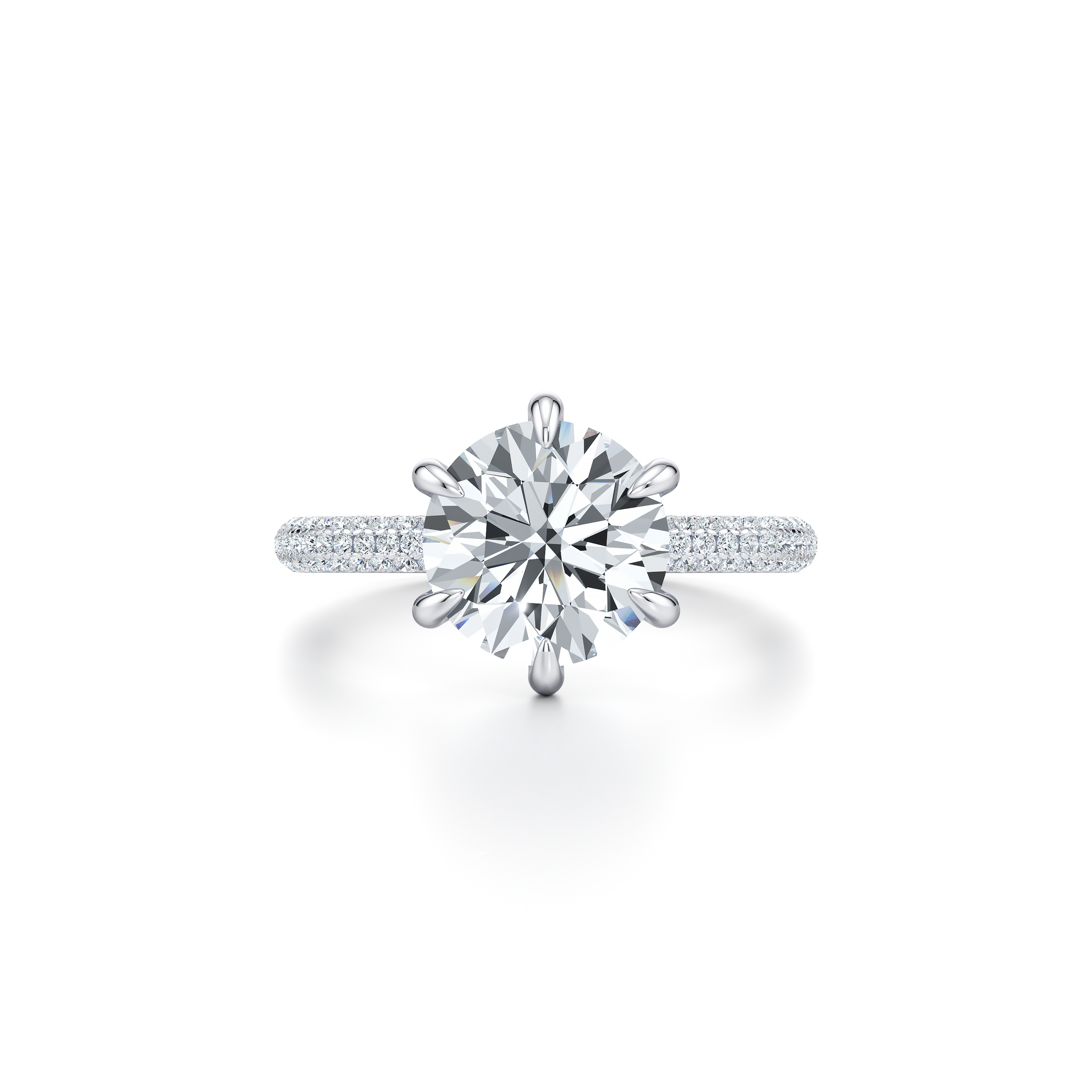 Audrey 6-Prong Three Row Solitaire Lab Diamond Engagement Ring | Jean ...