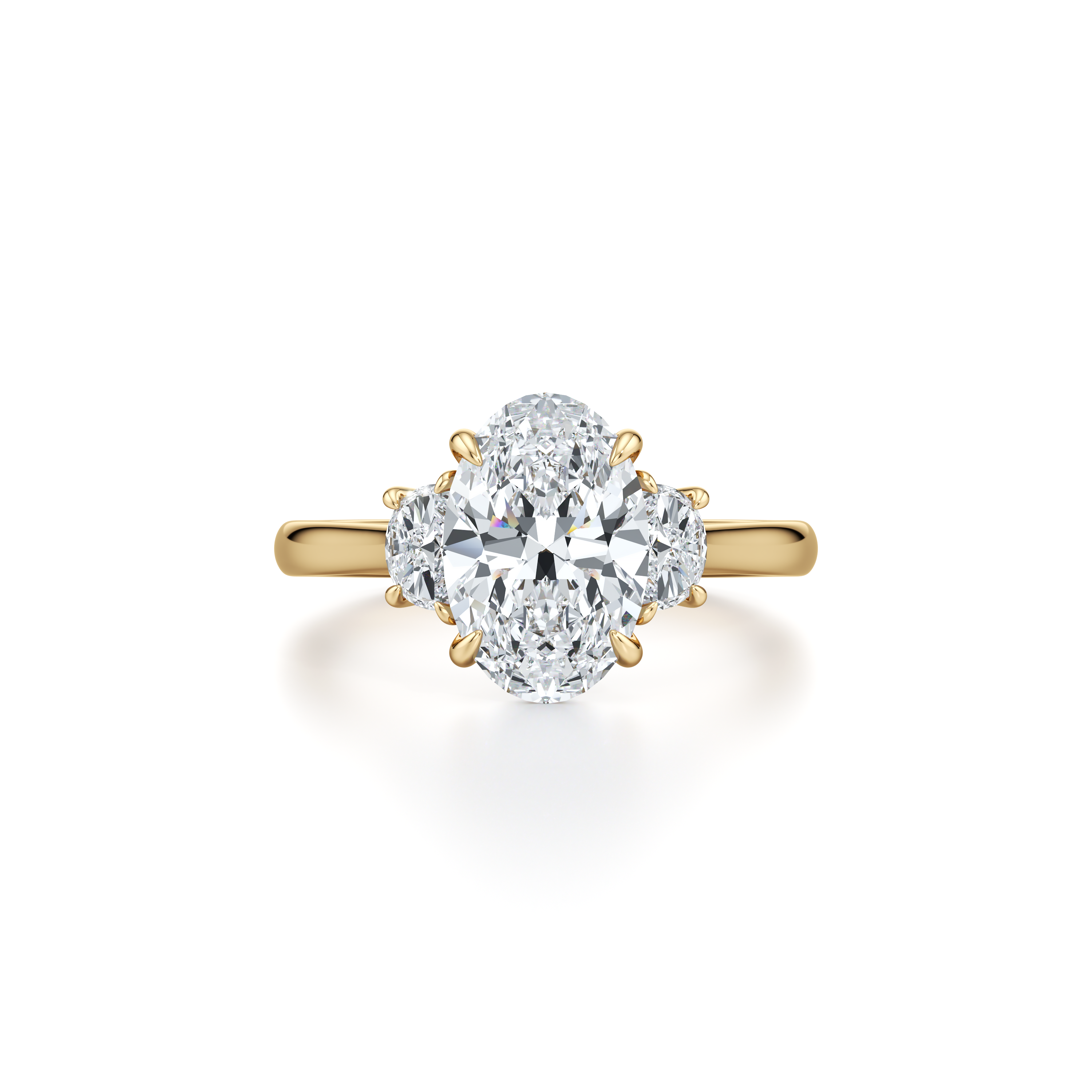 Chelsea Oval Three Stone Lab Diamond Engagement Ring | Jean Dousset
