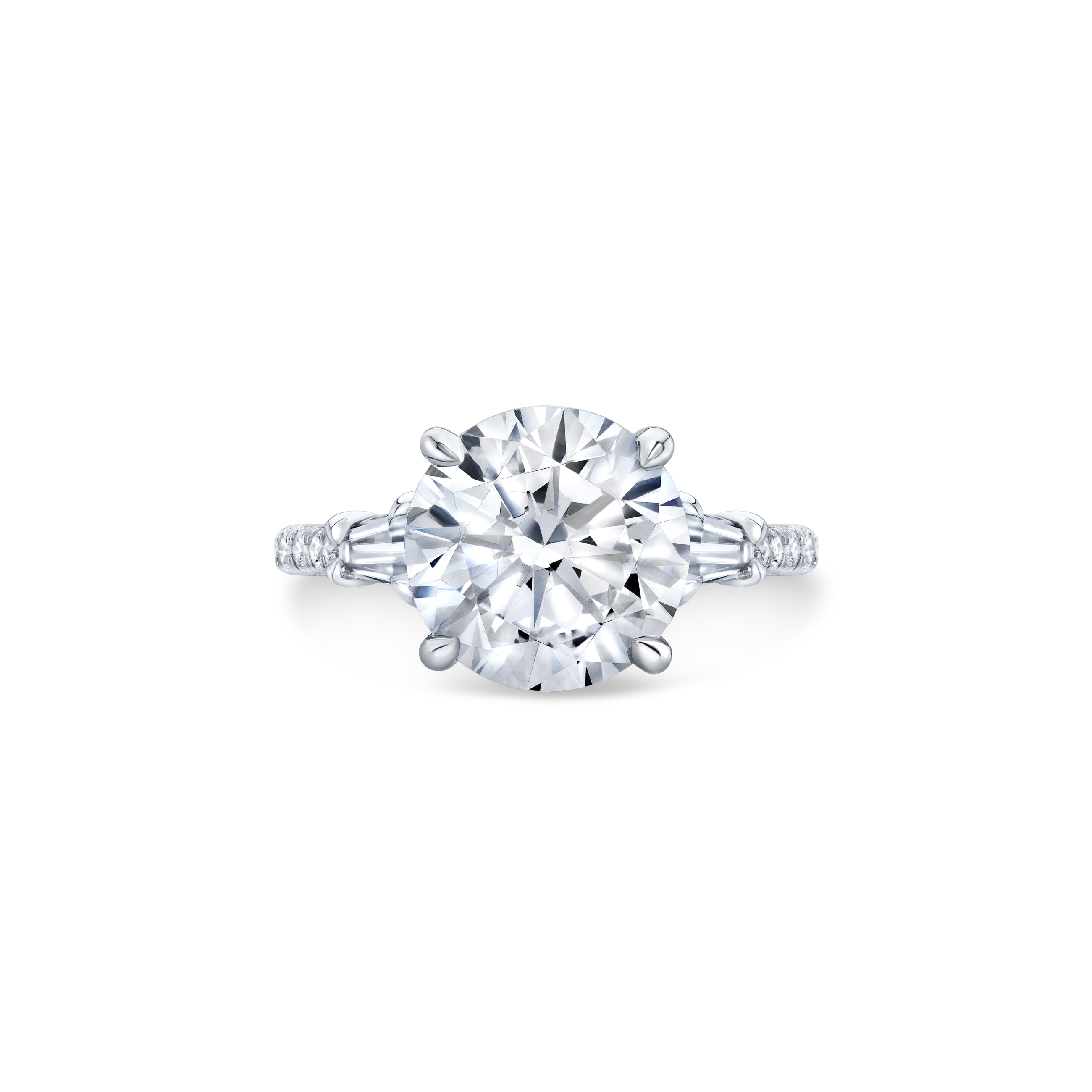 Chelsea Baguette Three Stone Lab Diamond Engagement Ring | Jean Dousset