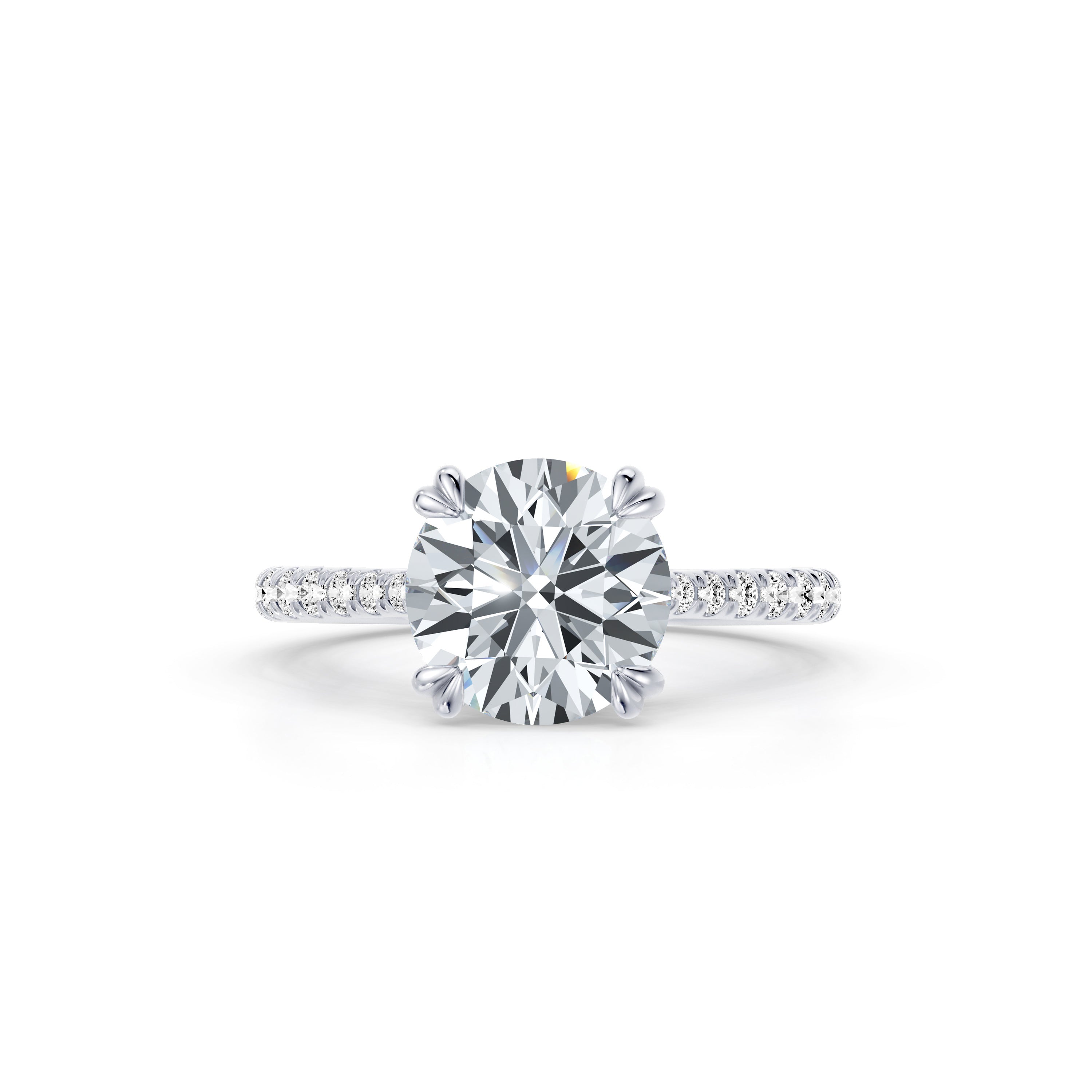 Chelsea JD Signature Double Prong One Row Pavé Lab Diamond Engagement ...