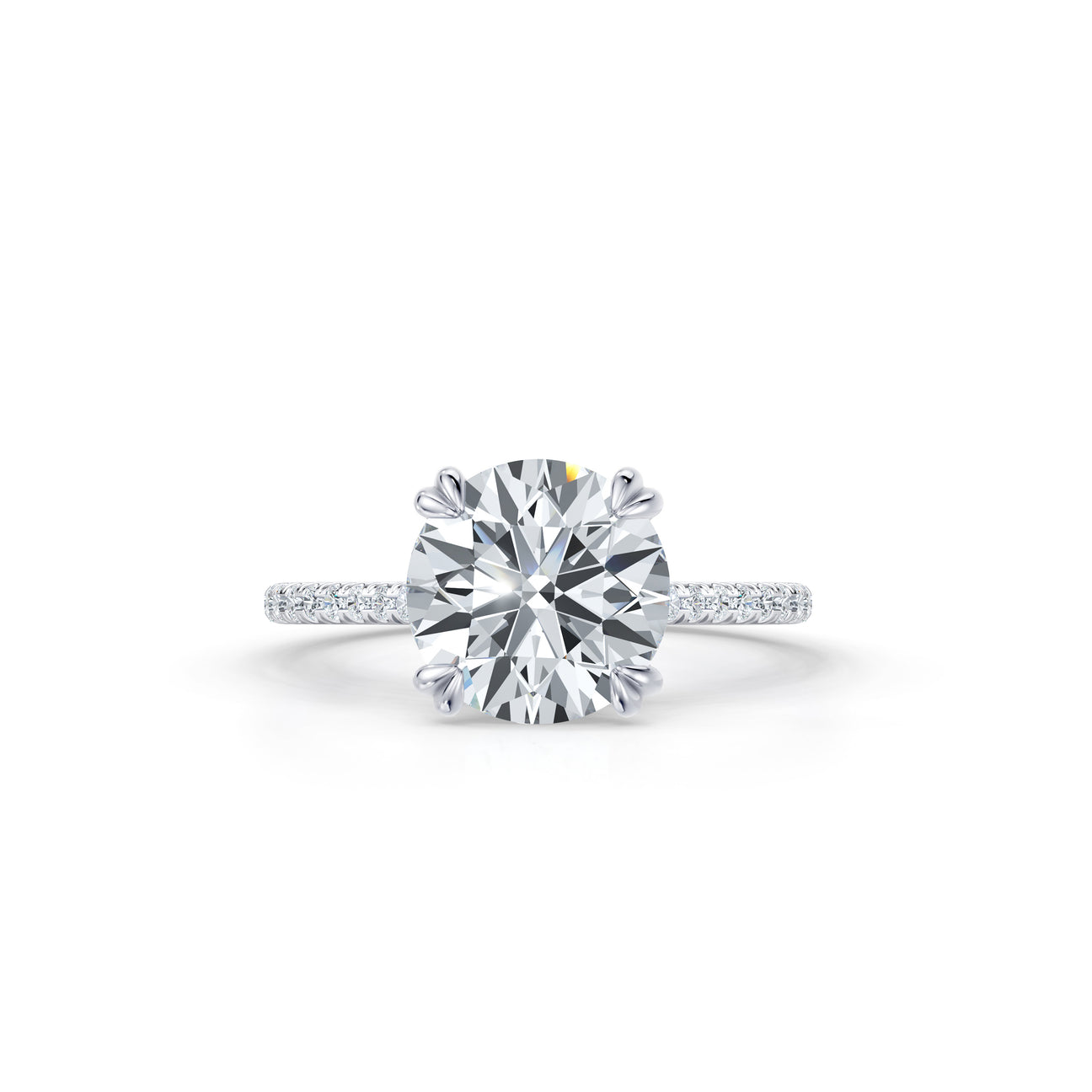 Audrey JD Signature One Row Pavé Solitaire Engagement Ring | Jean Dousset